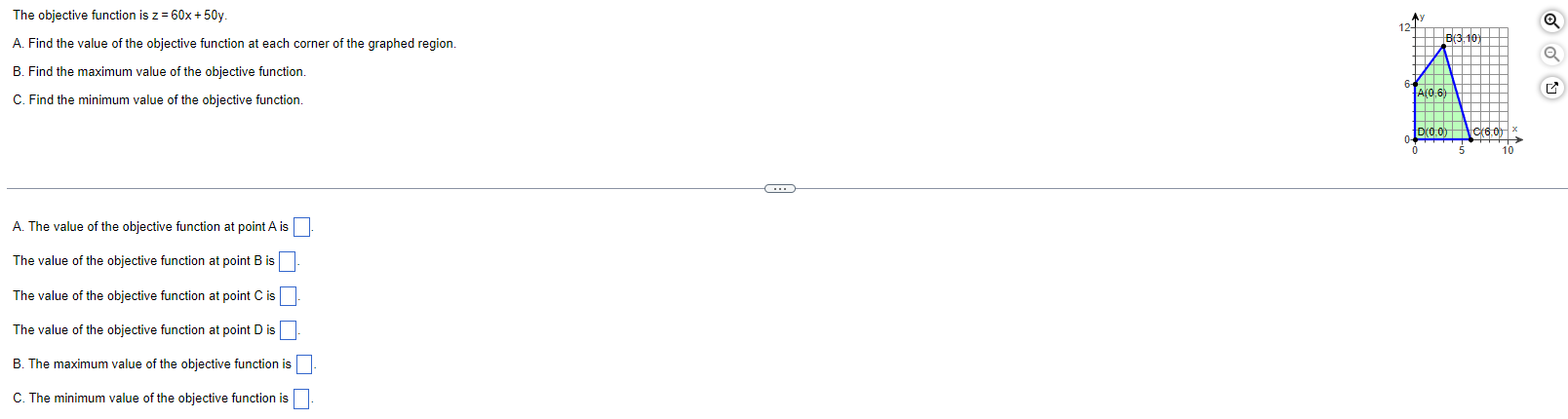 Solved The Objective Function Is Z 60x 50y A Find The
