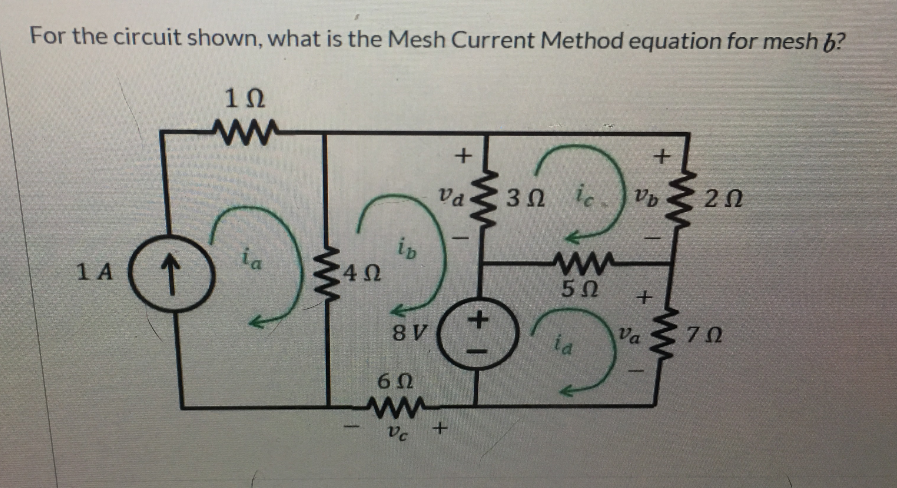 Solved For the circuit shown, what is the Mesh Current | Chegg.com