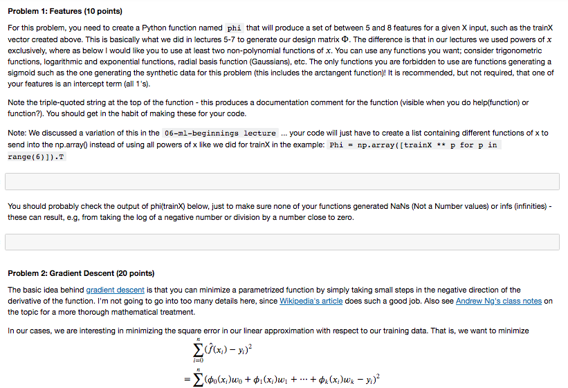 Solved Linear regression from gradient descent. Data | Chegg.com