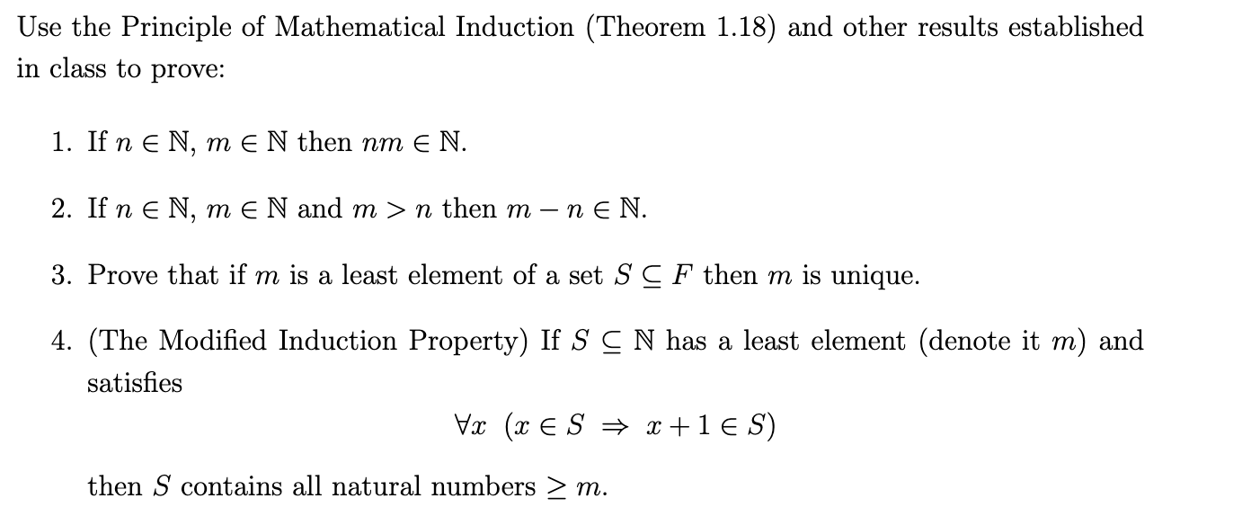 Solved Use the Principle of Mathematical Induction (Theorem | Chegg.com