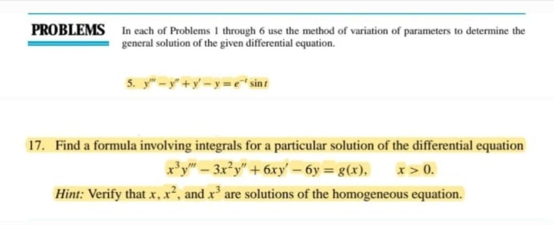 Solved PROBLEMS In each of Problems 1 through 6 use the | Chegg.com