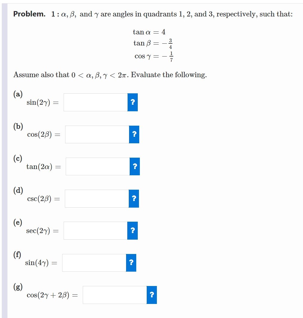 Solved Please answer the below trigonometry | Chegg.com