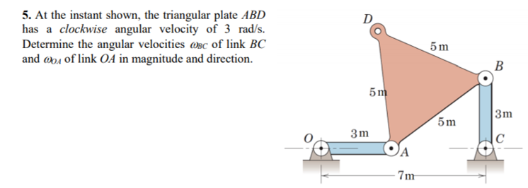 Solved . At the instant shown, the triangular plate ABD has | Chegg.com