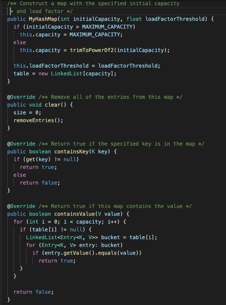 Solved In the text you will find a custom Map interface to | Chegg.com