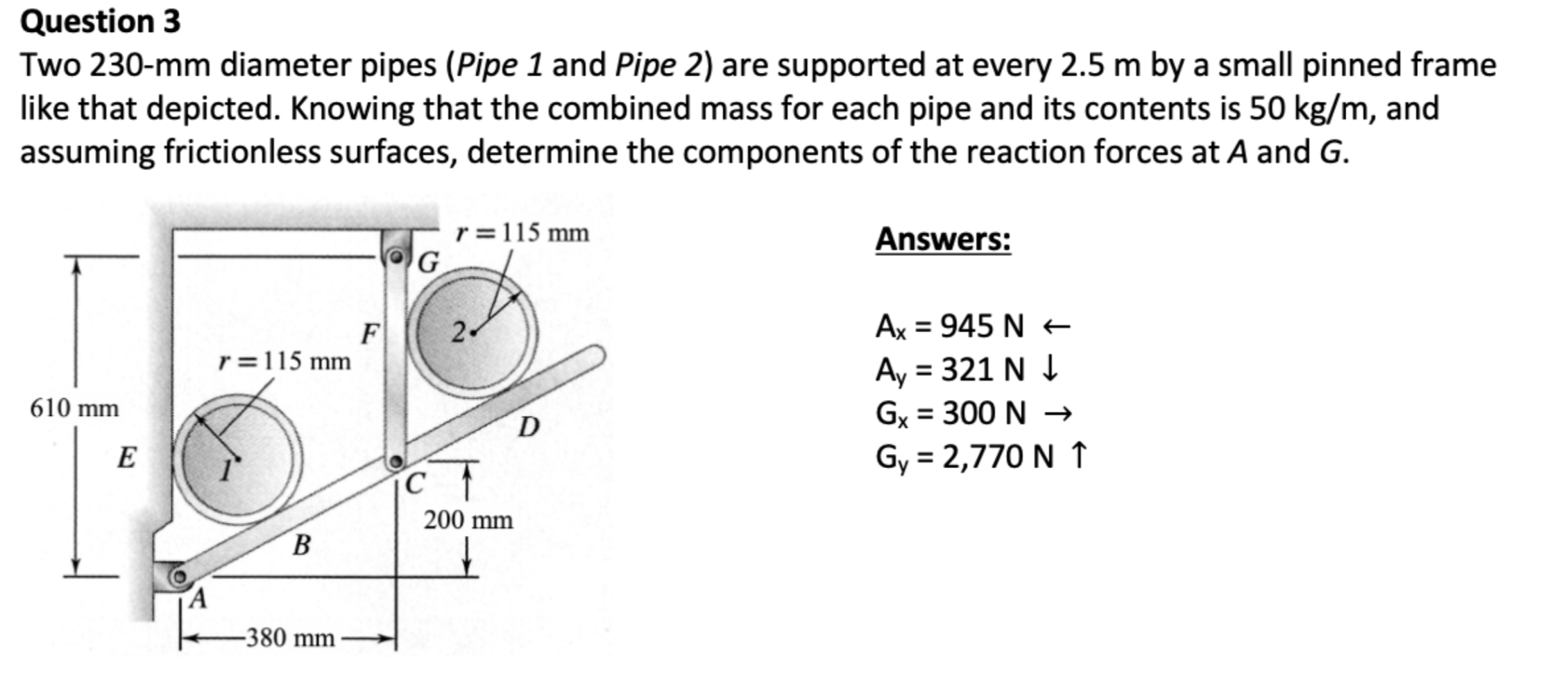 Solved Question 3Two 230-mm ﻿diameter pipes (Pipe 1 ﻿and | Chegg.com