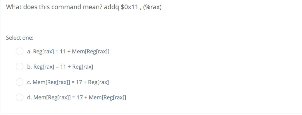 Solved What do the following commands mean for each of them? | Chegg.com