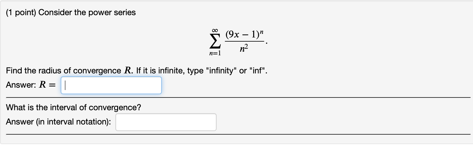 Solved (1 point) Consider the power | Chegg.com