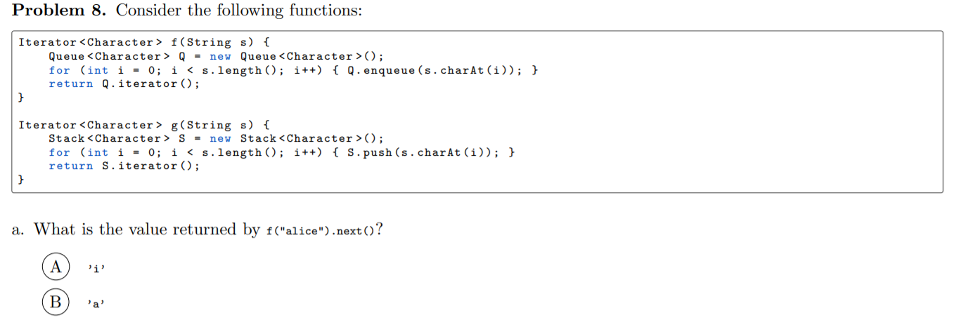 Solved Iterator F String S Queue 