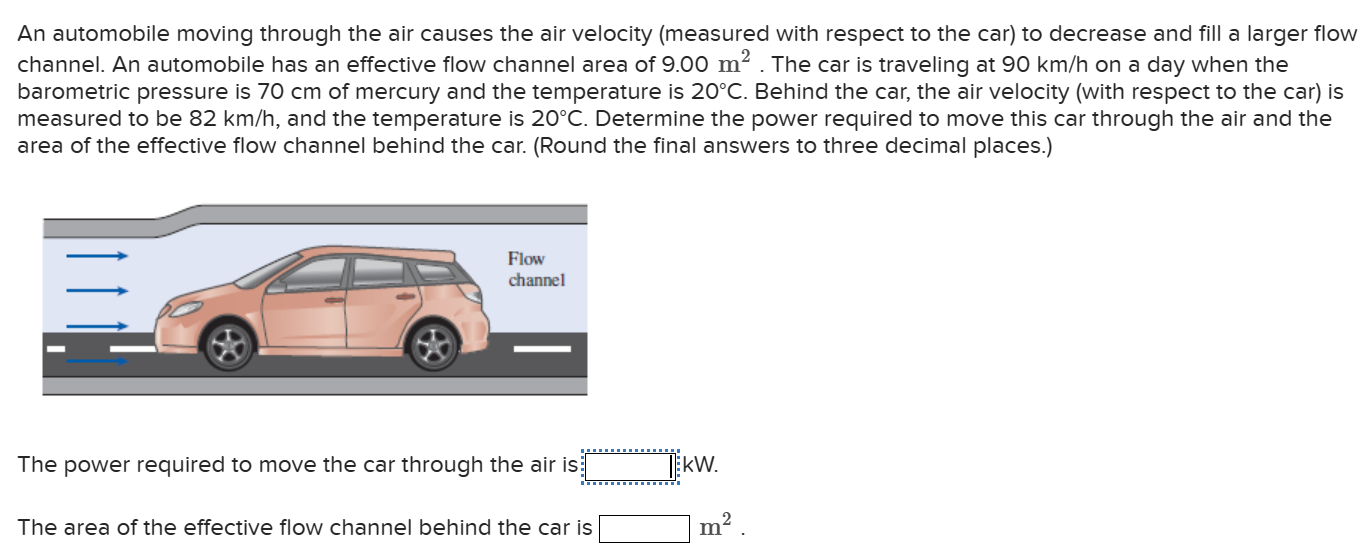 Solved An automobile moving through the air causes the air | Chegg.com