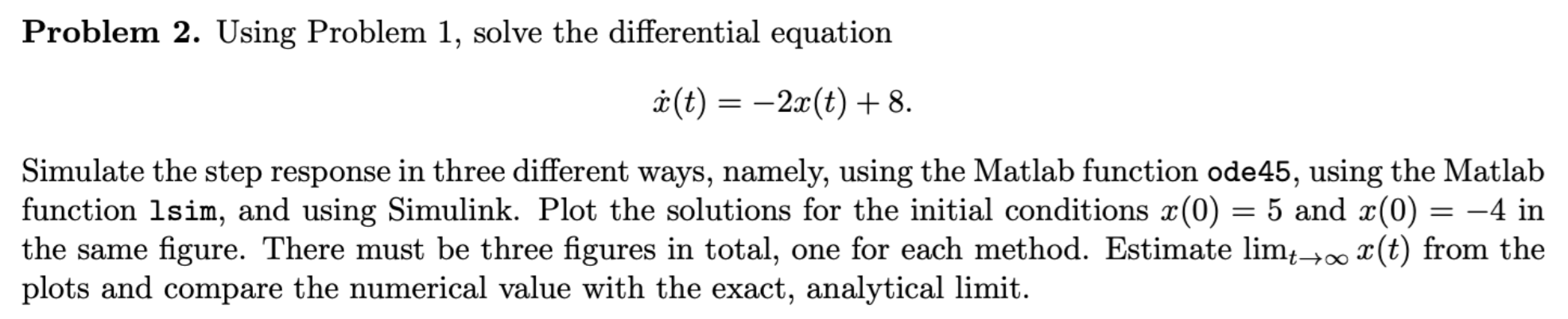 Problem 2. Using Problem 1, solve the differential | Chegg.com