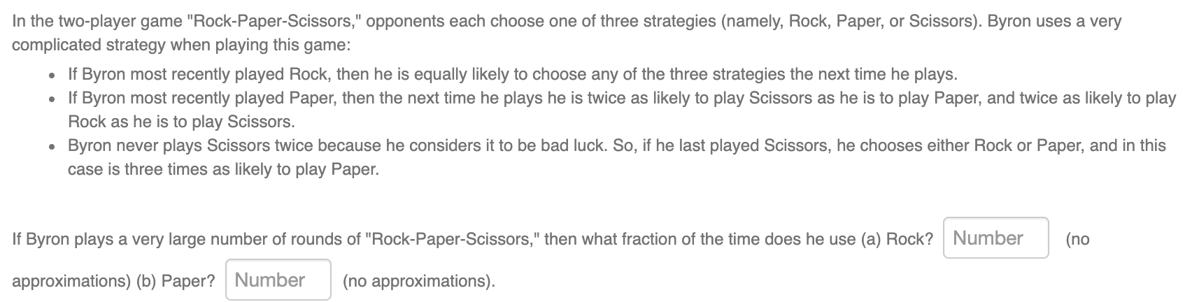 Solved In the two-player game "Rock-Paper-Scissors," | Chegg.com