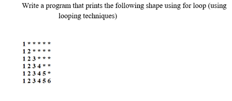 Solved Write a program that prints the following shape using | Chegg.com