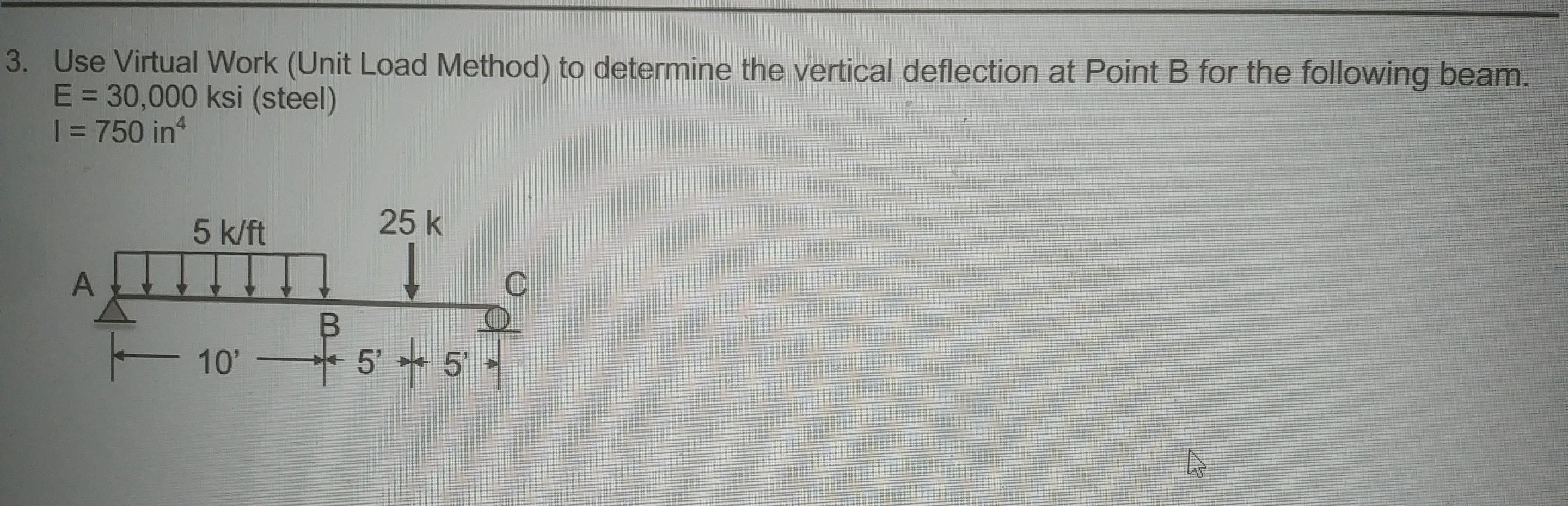 Solved 3. Use Virtual Work (Unit Load Method) to determine | Chegg.com