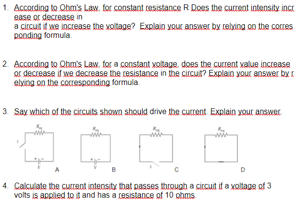 Solved 1. According to Ohm's Law, for constant resistance R | Chegg.com
