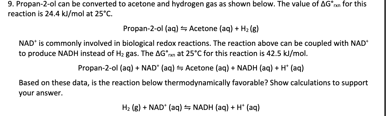 Solved 9. Propan-2-ol can be converted to acetone and | Chegg.com