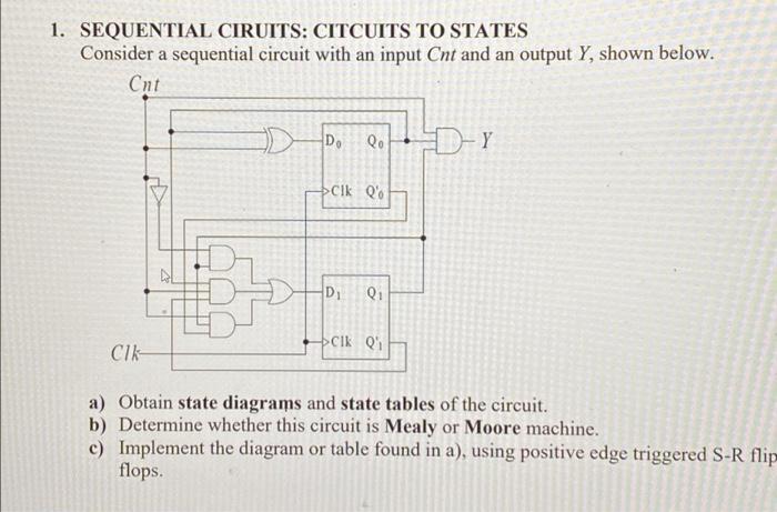 Solved 1. SEQUENTIAL CIRUITS: CITCUITS TO STATES Consider a | Chegg.com