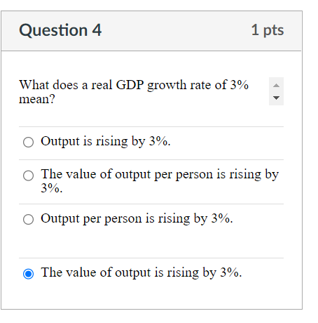 Solved What does a real GDP growth rate of 3% mean? Output | Chegg.com