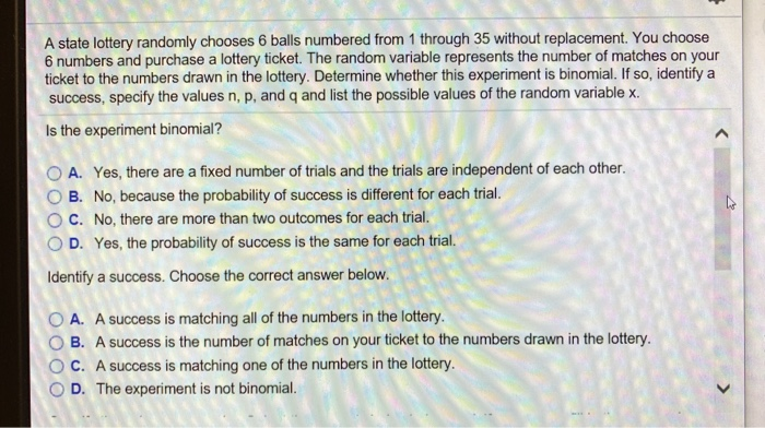 Solved A state lottery randomly chooses 6 balls numbered | Chegg.com Solved A state lottery randomly chooses 6 balls numbered | Chegg.com