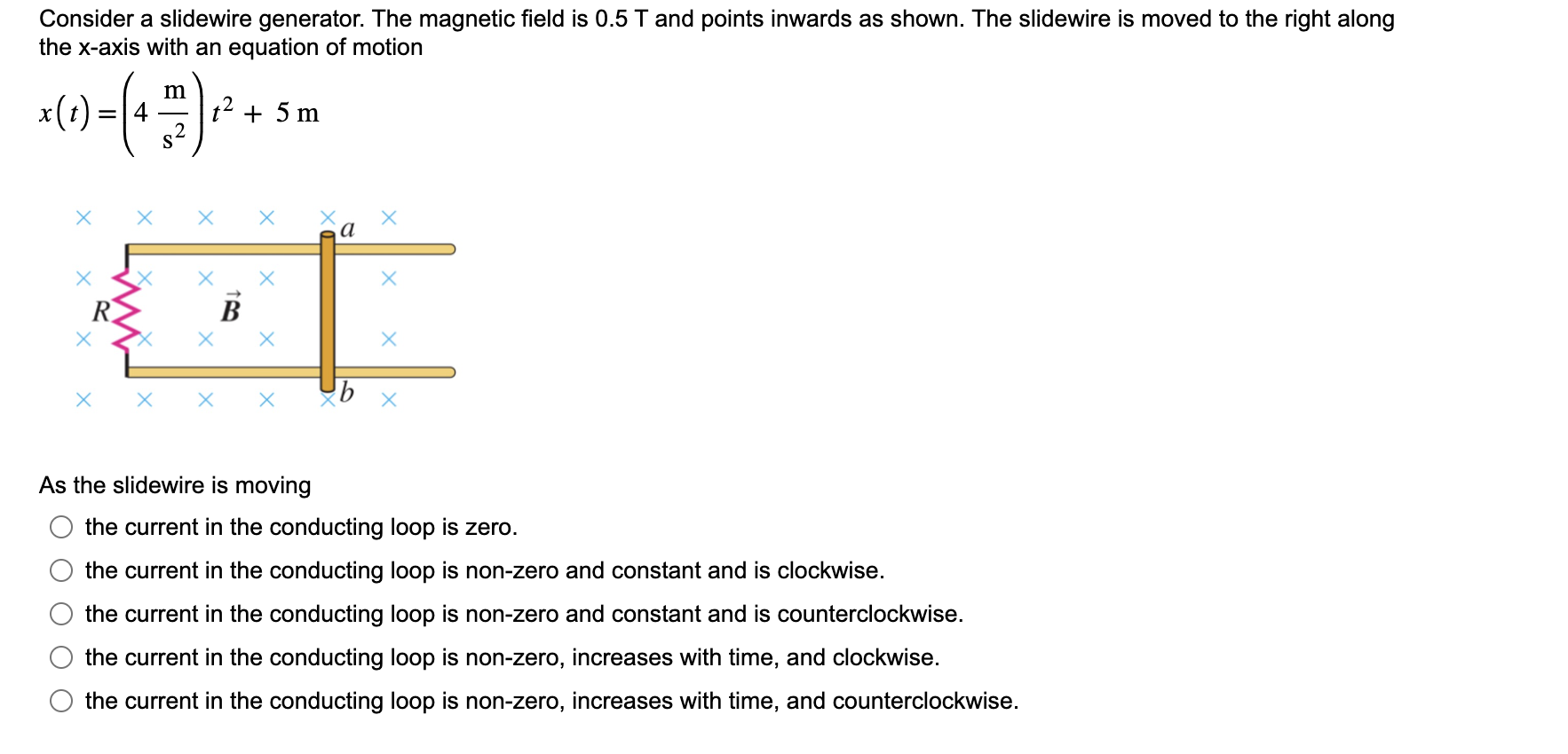 Solved Consider a slidewire generator. The magnetic field is | Chegg.com