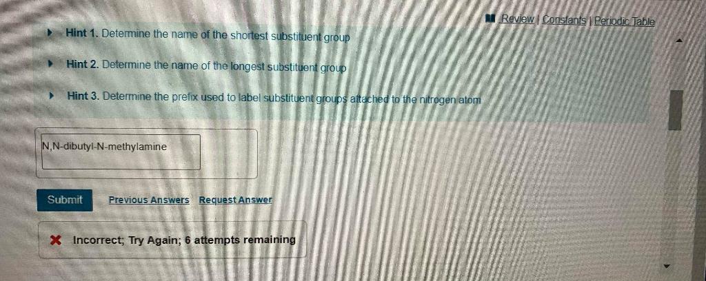 Solved an Review Constants Part A Give the IUPAC name of the | Chegg.com
