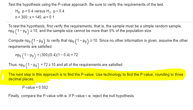 Solved HOW do i find P value? it says to | Chegg.com