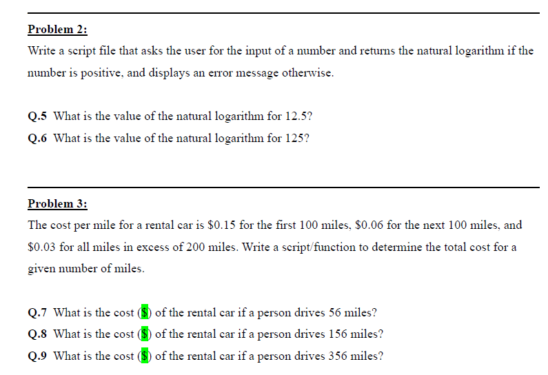Solved Problem 2 Write A Script File That Asks The User For