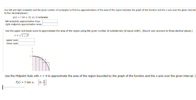 Solved Use left and right endpoints and the given number of | Chegg.com