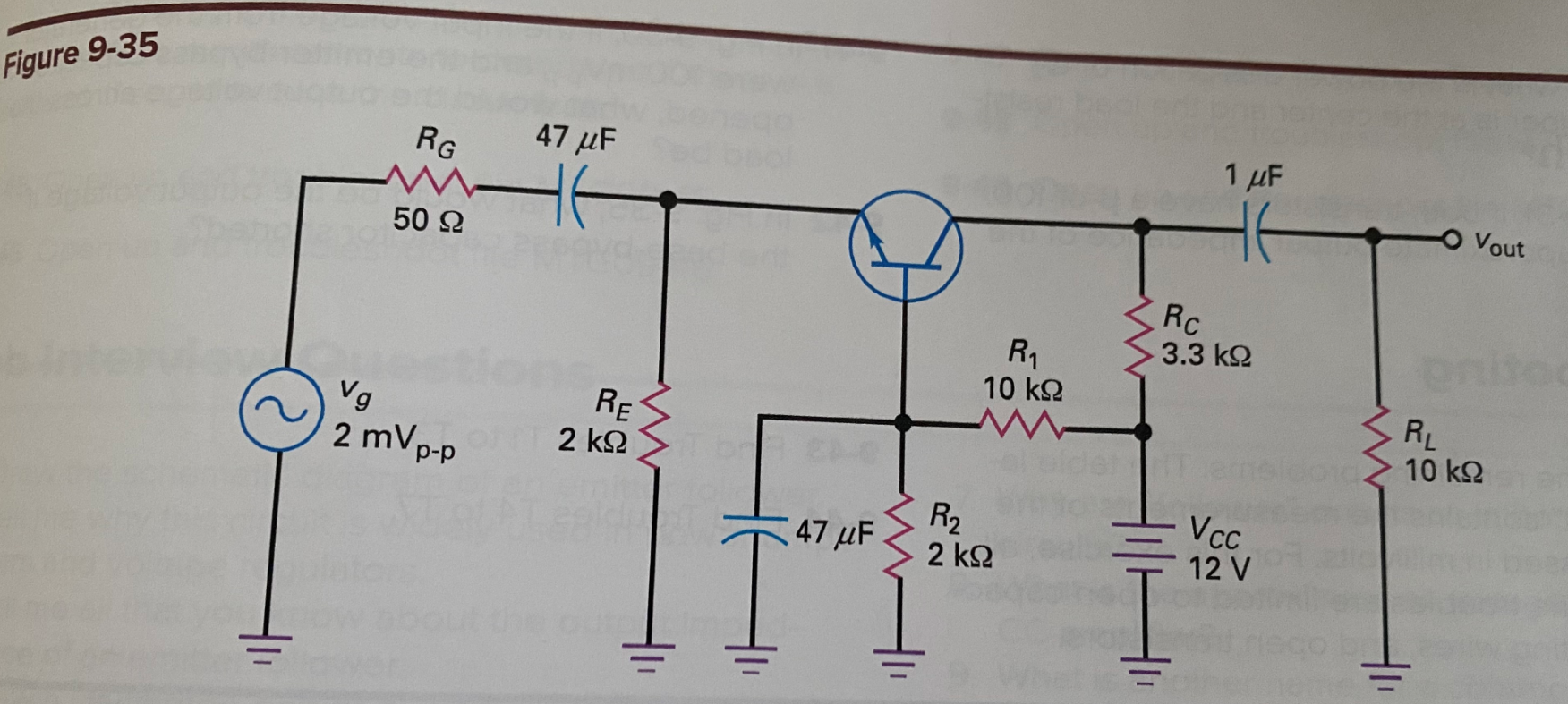 Solved In figure 9-36, with an input of 3mV from the | Chegg.com