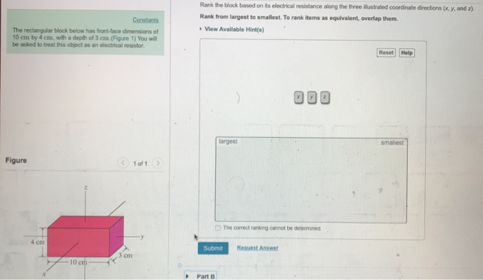 Solved Rank the block based on its electrical resistance | Chegg.com