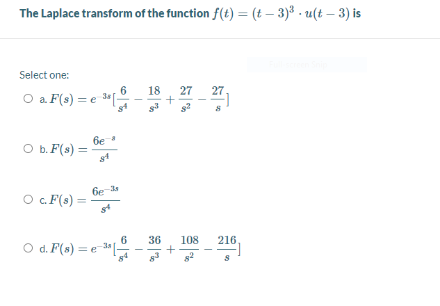 Solved Find the Laplace transform of the function f(t) = 5, | Chegg.com