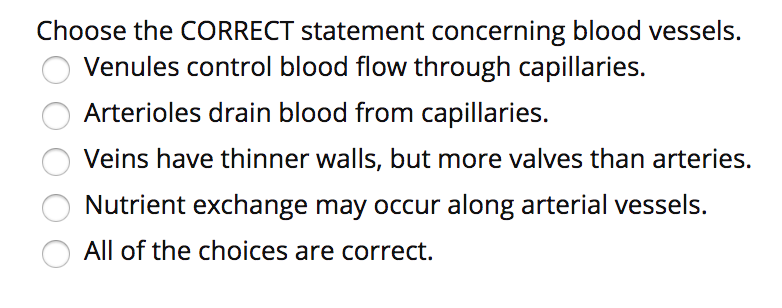 Solved Choose the CORRECT statement concerning blood | Chegg.com
