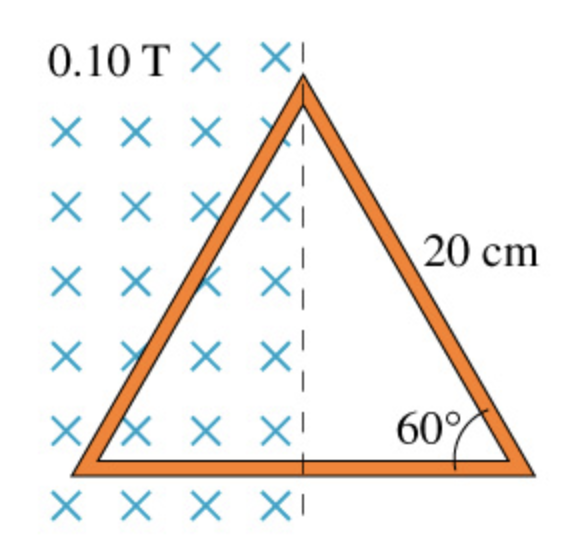 Solved The metal equilateral triangle in the figure, 20 cm | Chegg.com