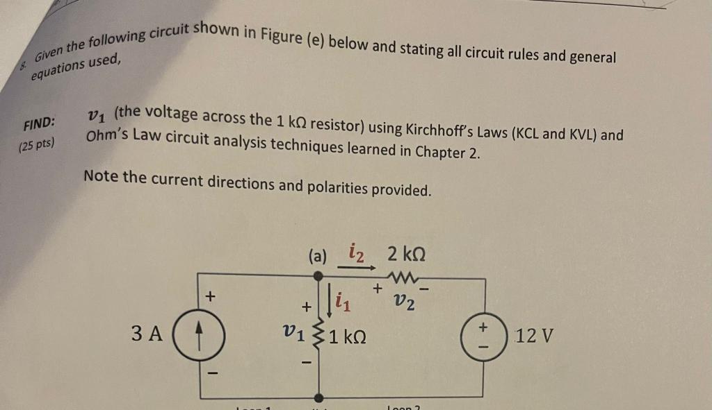 Solved Given the following circuit shown in Figure (e) below | Chegg.com