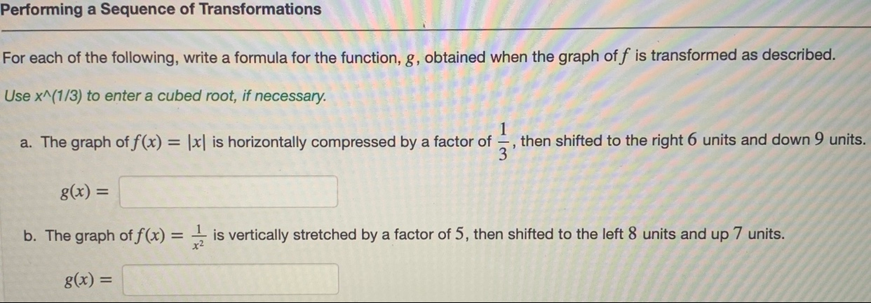 Solved Performing a Sequence of Transformations For each of | Chegg.com