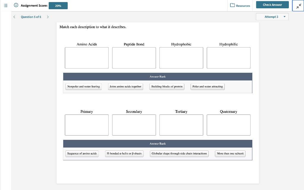 Solved Assignment Score: 20% Resources Check Answer