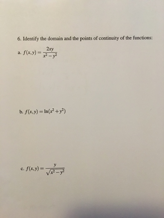 Solved Identify the domain and the points of continuity of | Chegg.com