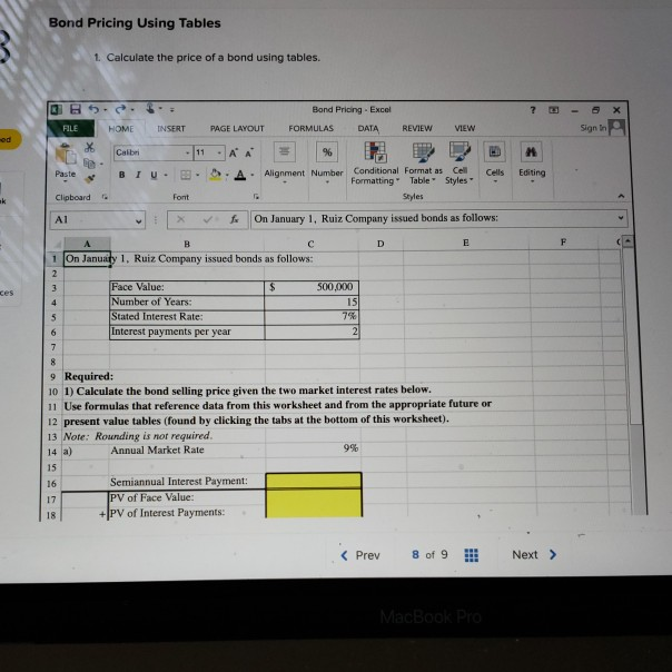Solved Bond Pricing Using Tables 1. Calculate the price of a | Chegg.com