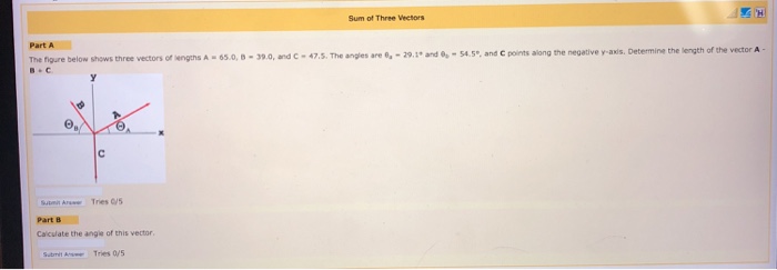 Solved Sum of Three Vectors Part A The nare below shows | Chegg.com