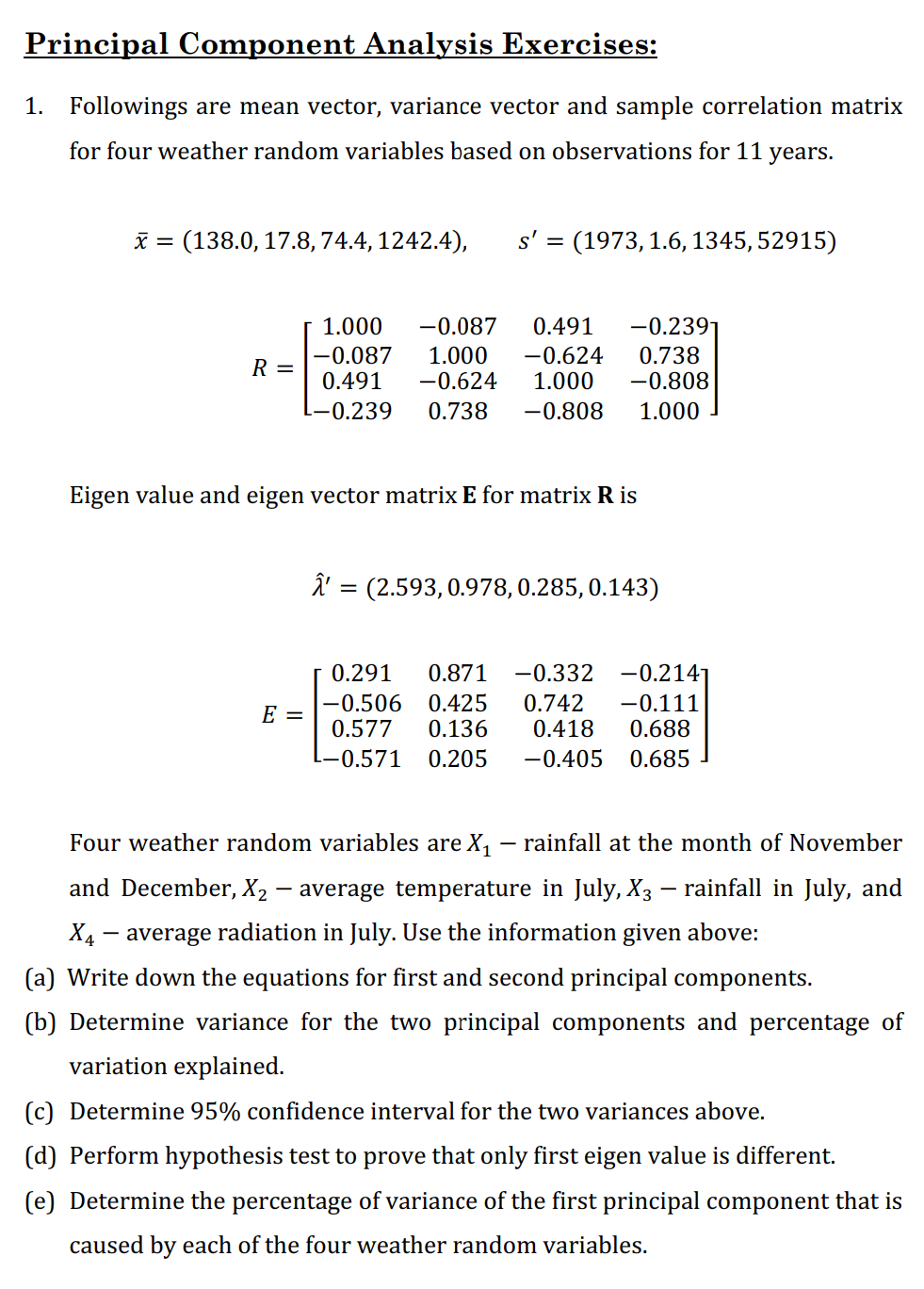 Solved This is Multivariate Analysis - Principal Component | Chegg.com