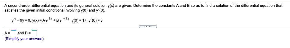 Solved A second-order differential equation and its general | Chegg.com