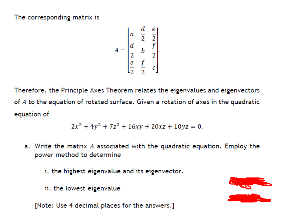 Solved Question 1 Eigenvalues and eigenvectors can be used | Chegg.com
