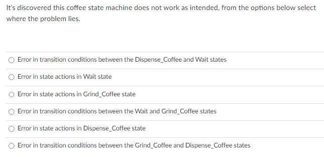 Solved Figure 9: A finite state machine diagram of a coffee | Chegg.com