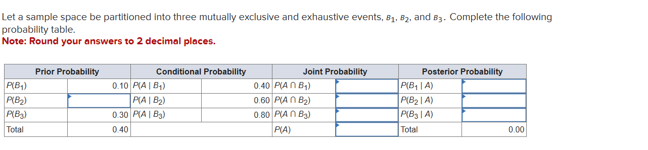 Solved Let a sample space be partitioned into three mutually | Chegg.com