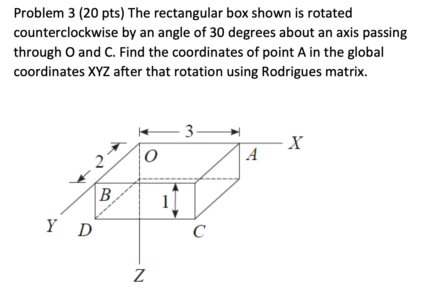 Solved Problem 3 (20 pts) The rectangular box shown is | Chegg.com