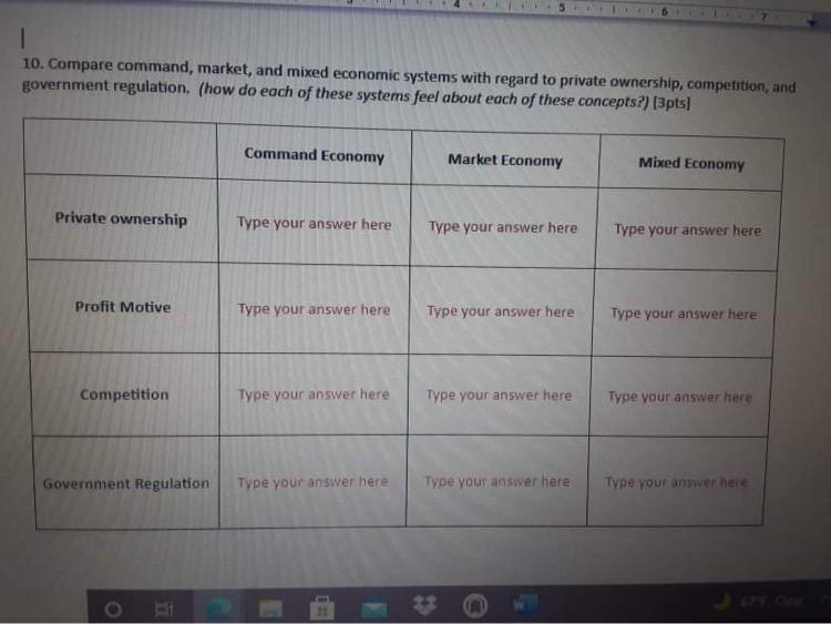 Solved 1 10. Compare command, market, and mixed economic | Chegg.com