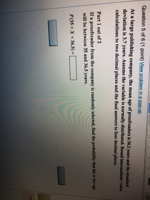 Solved Question 5 of 6 (1 point) View problem in a pop-up At | Chegg.com