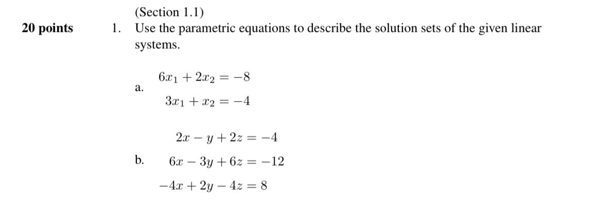 Solved (Section 1.1)20 ﻿points 1. ﻿Use the parametric | Chegg.com