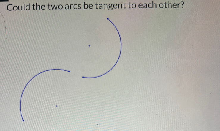 Solved Could the two arcs be tangent to each other? | Chegg.com