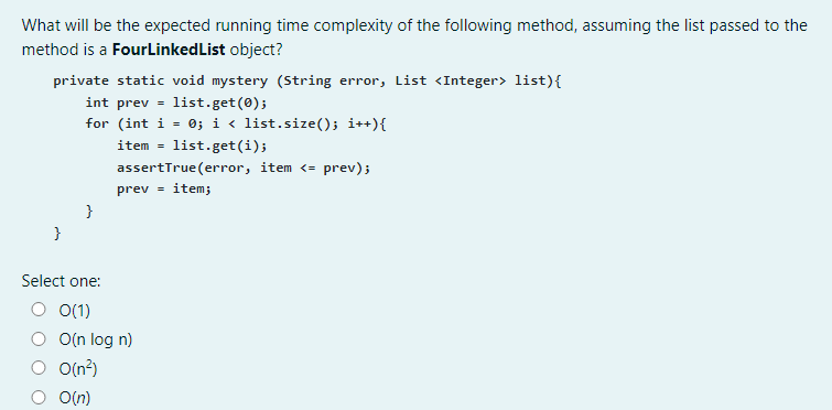 Solved What is the Big-O complexity of adding a new element | Chegg.com