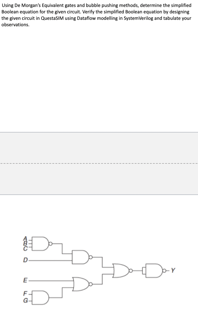 Solved Using De Morgan's Equivalent gates and bubble pushing | Chegg.com